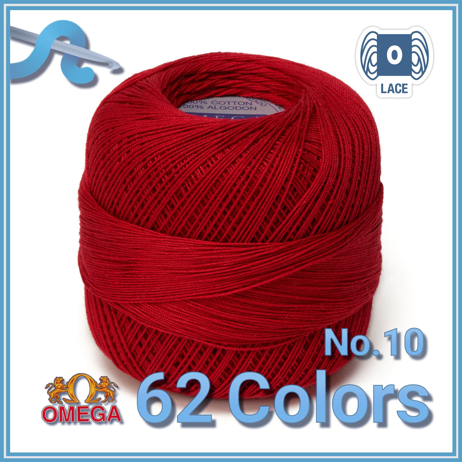 CROCHET OMEGA NO.10 [30grs] - Hilaza 100% Algodon Mercerizado para Crochet Fino - Estambres.com