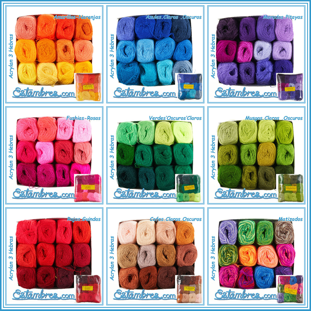 Acrilan 3 Hebras [Multicolor Pack] - Estambres.com
