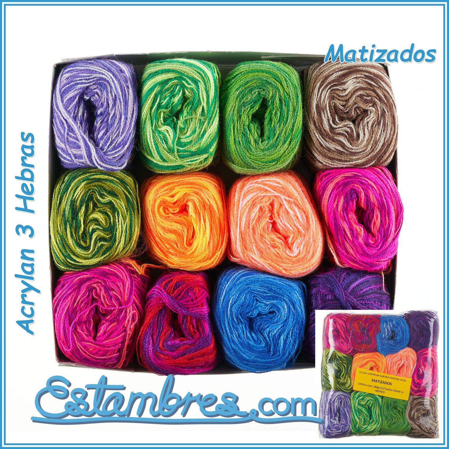 Acrilan 3 Hebras [Multicolor Pack] - Estambres.com